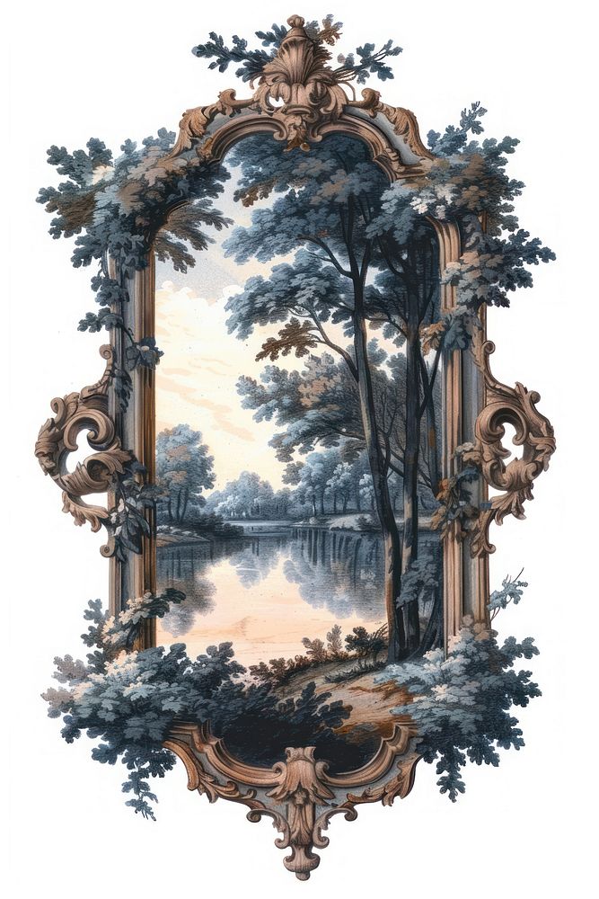 Mirror frame art illustration painting. | Free Photo Illustration ...