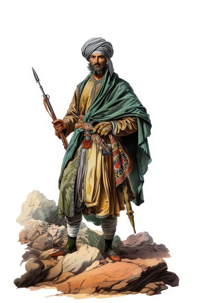 Muslim caliphate illustration clothing weapon. | Free Photo ...