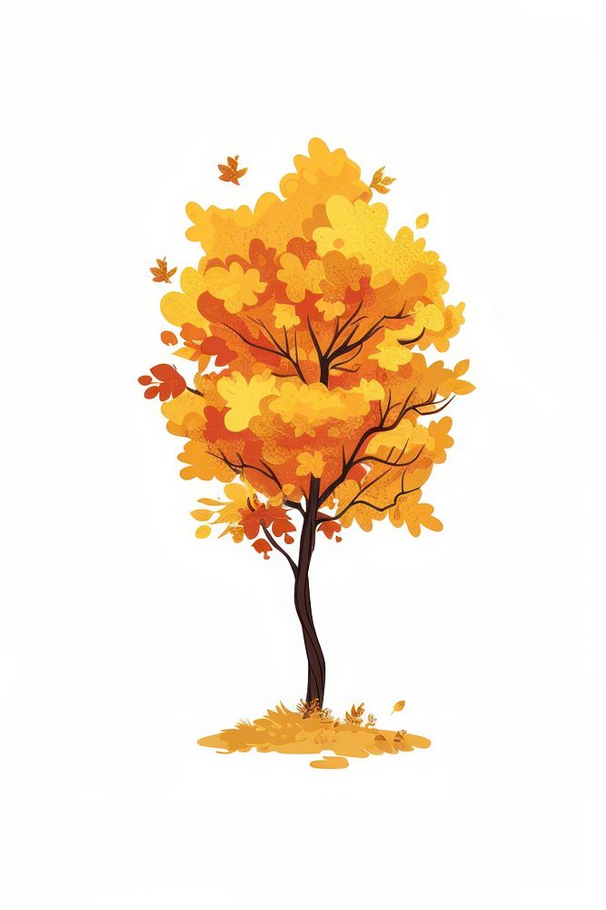 Vibrant autumn tree illustration | Free Photo Illustration - rawpixel