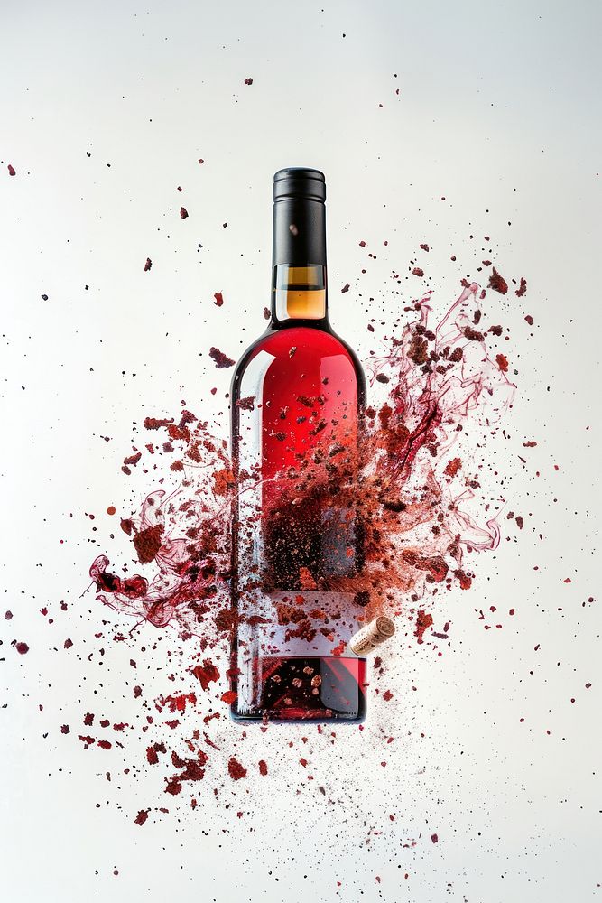 Exploding bottle red wine explosion | Free Photo - rawpixel