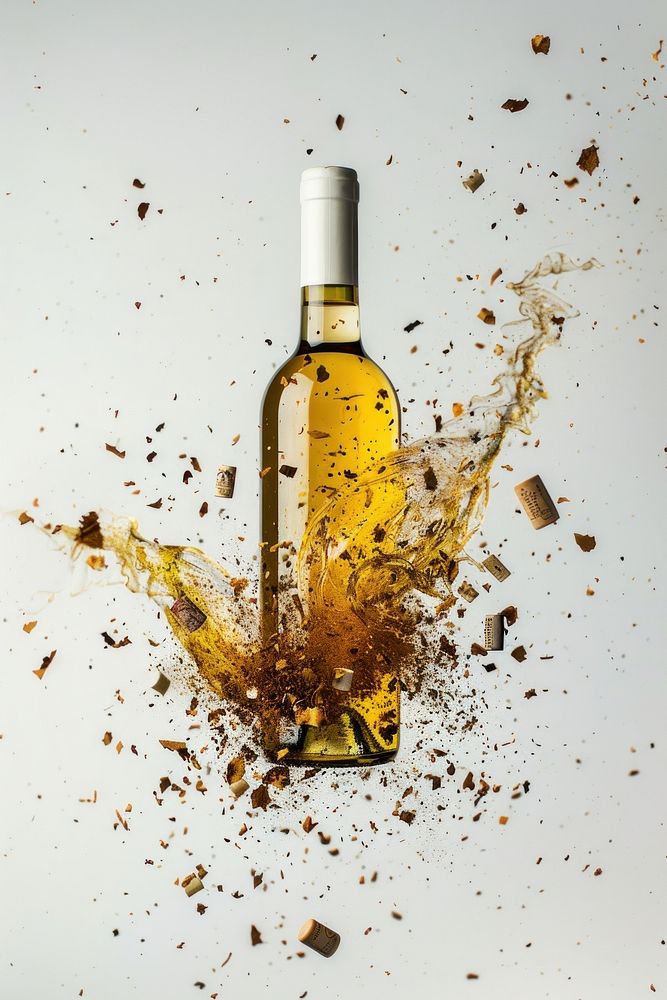 Exploding bottle white wine explosion | Free Photo - rawpixel