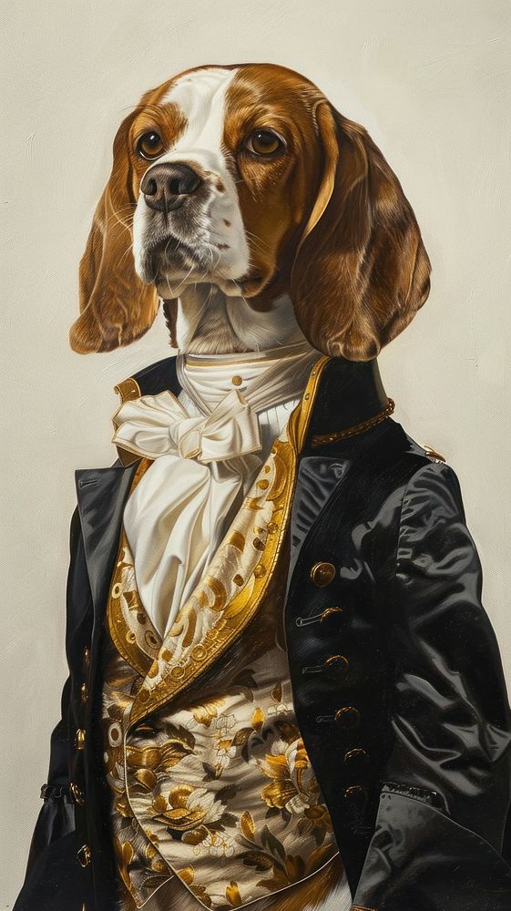 Beagle costumes wearing vintage fashion | Free Photo Illustration ...