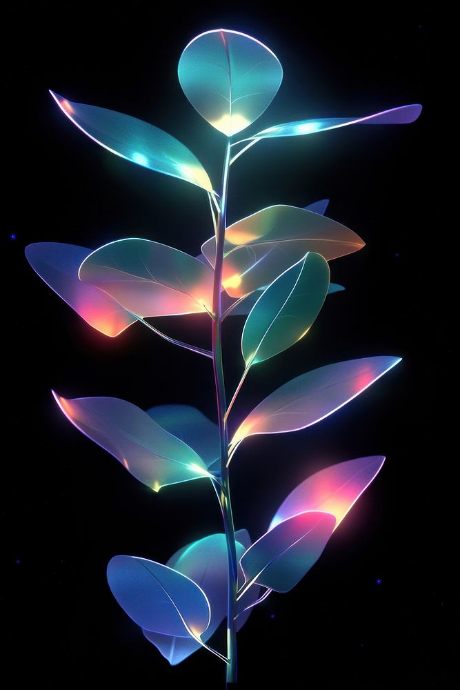 Fantasy plant leaves night leaf. | Free Photo Illustration - rawpixel