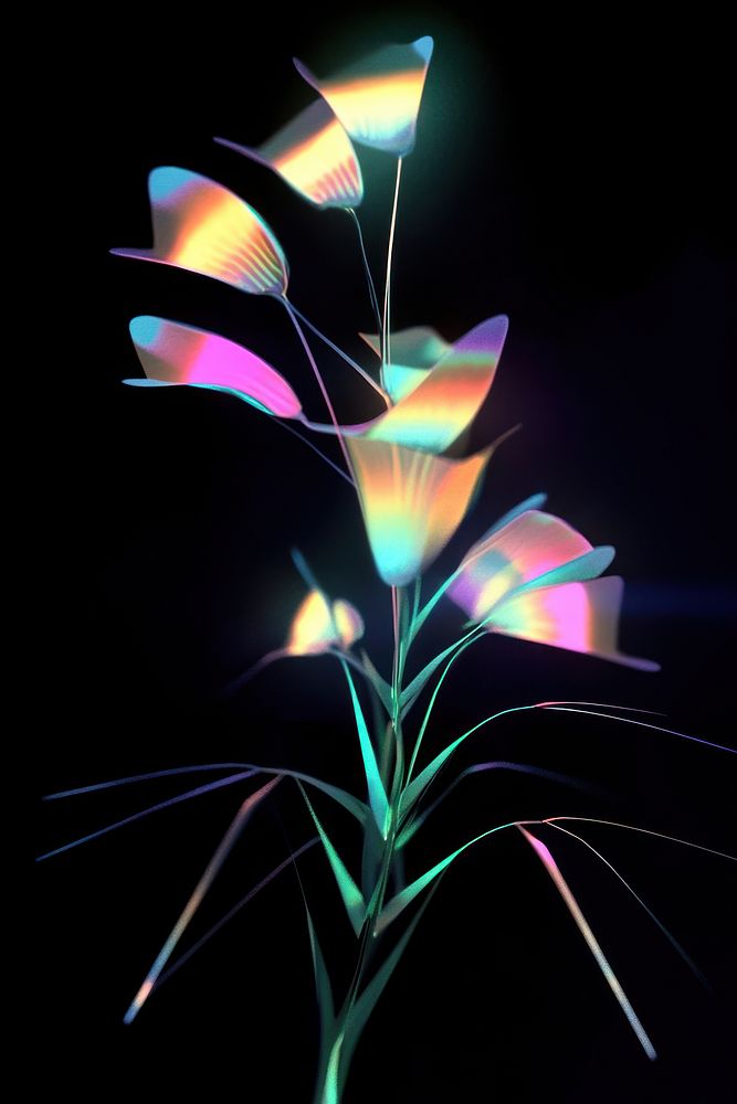 Fantasy plant neon art contemporary | Free Photo Illustration - rawpixel