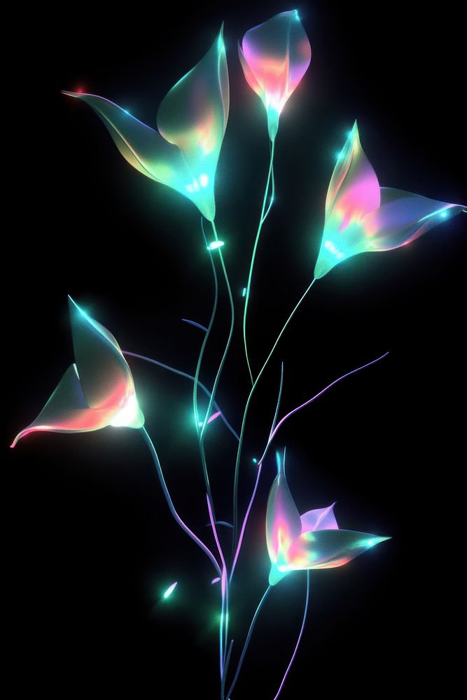 Fantasy plant neon plants lights. | Free Photo Illustration - rawpixel