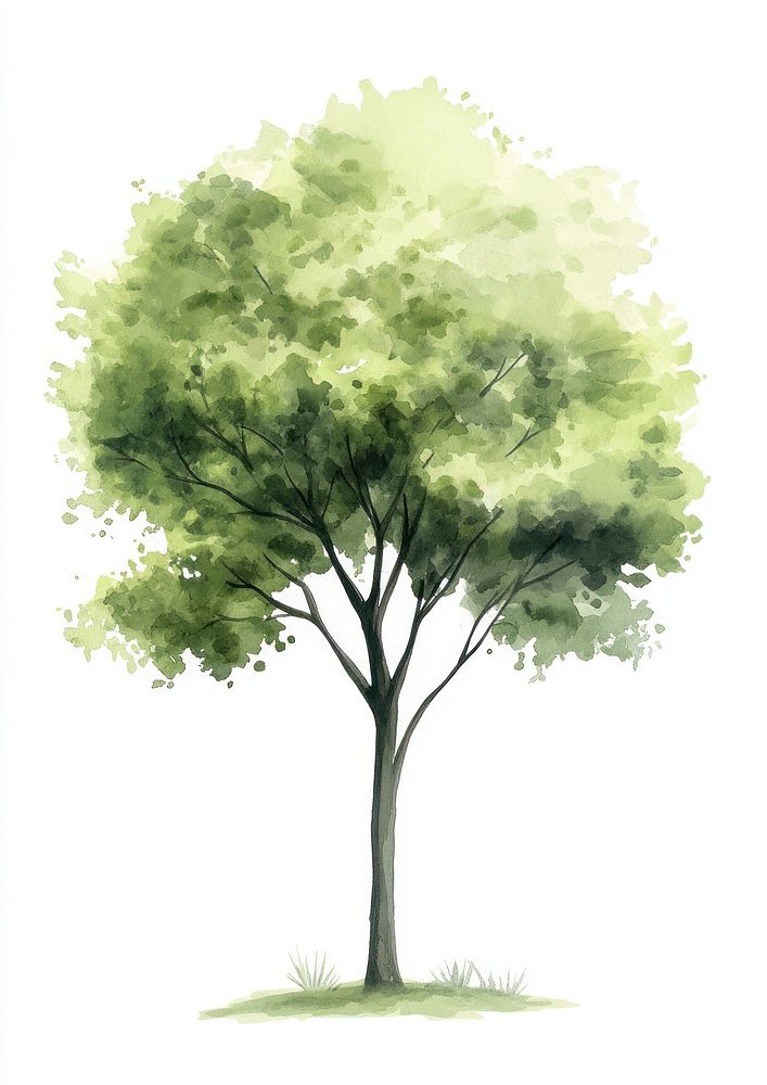Green tree art illustration watercolor | Free Photo Illustration - rawpixel