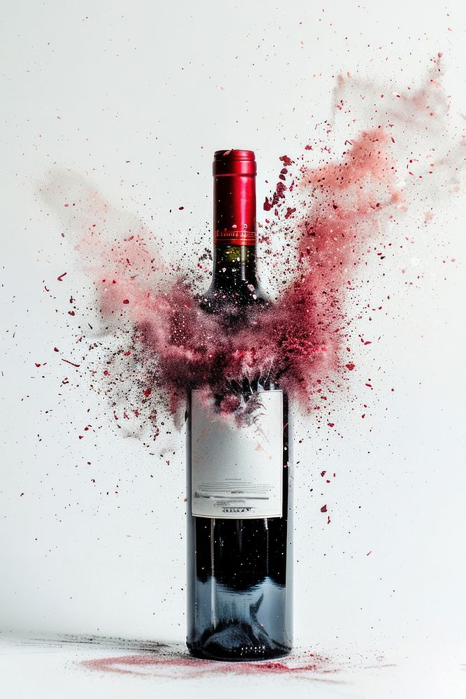 Exploding bottle red wine explosion | Free Photo - rawpixel