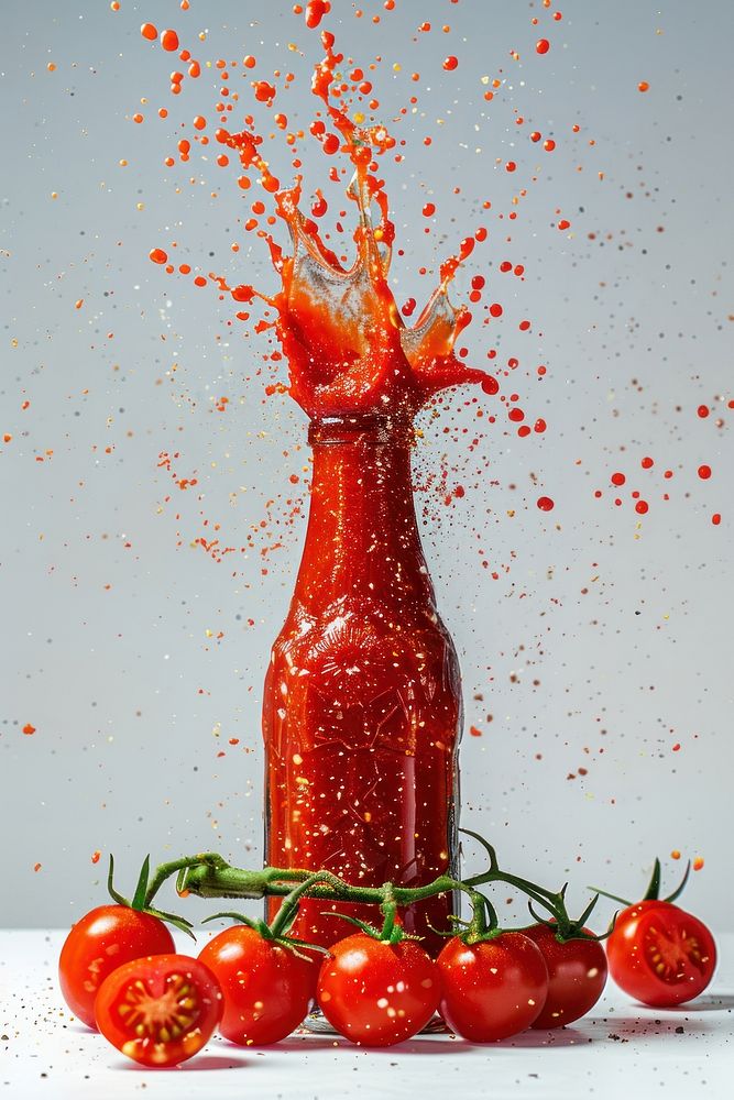 Exploding bottle tomato sauce food | Free Photo - rawpixel