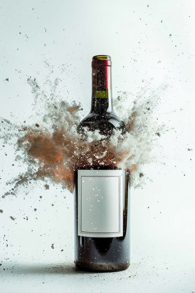 Exploding bottle white wine explosion | Free Photo - rawpixel