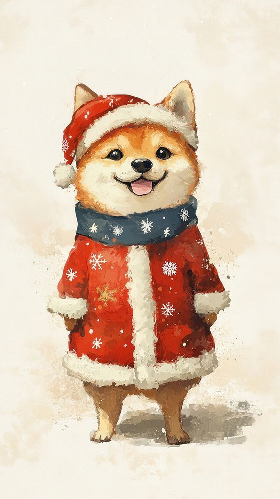 Shiba costumes wearing christmas theme | Free Photo Illustration - rawpixel