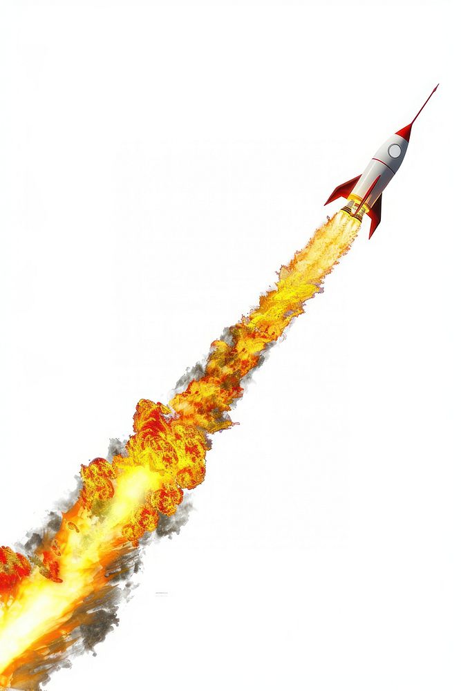 Rocket launching with fiery trail | Free Photo Illustration - rawpixel