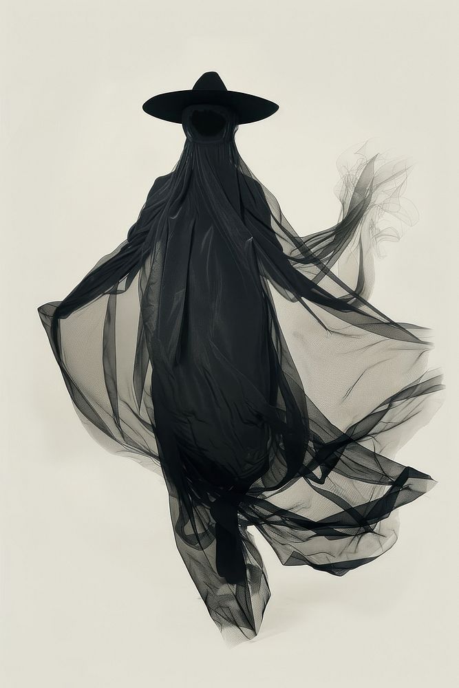 Ethereal black-clad figure floating | Free Photo - rawpixel