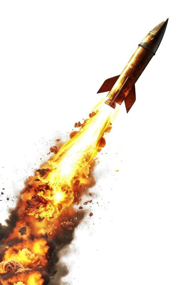 Rocket launching with fiery trail | Free Photo Illustration - rawpixel