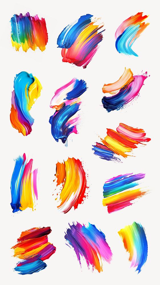 Rainbow paint brush stroke design | Free Photo - rawpixel