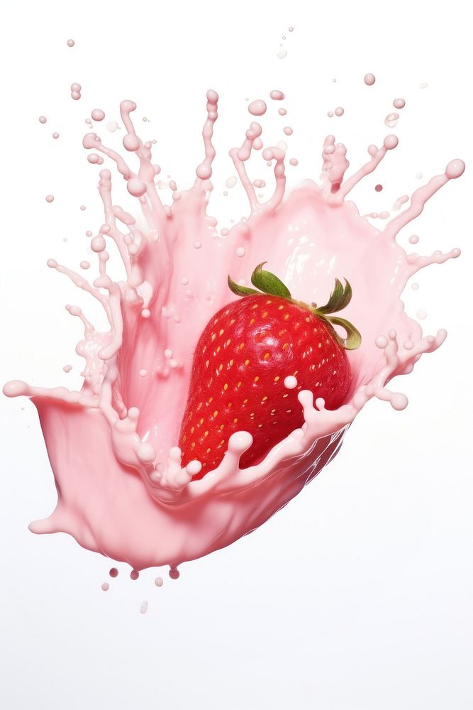 Floating strawberries strawberry milk splash. | Free Photo - rawpixel