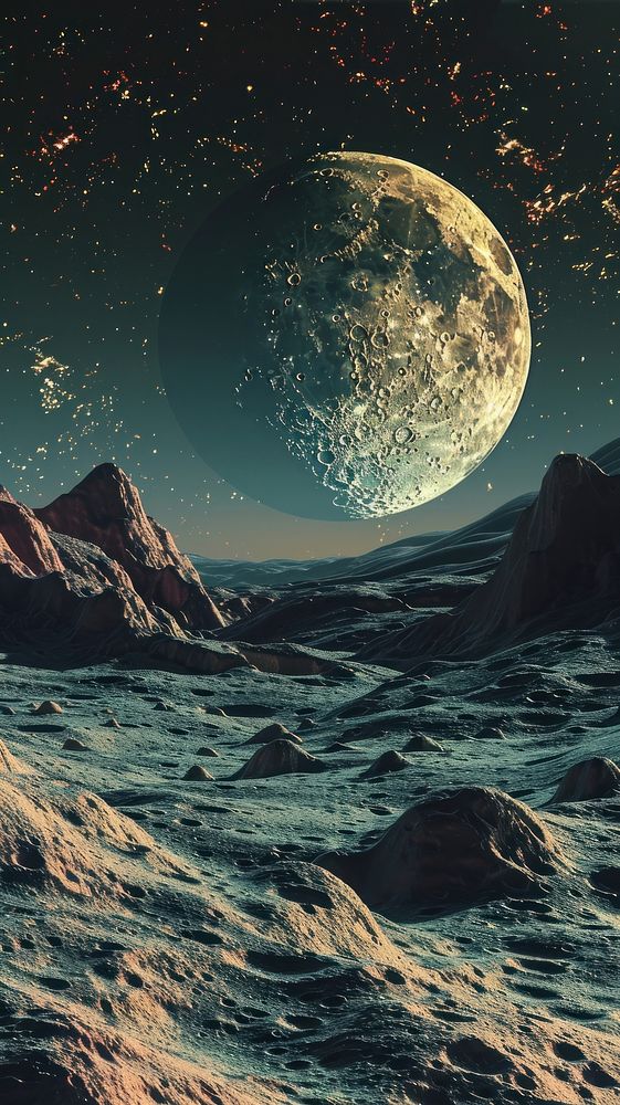 Moon surface landscape universe scenery. | Free Photo - rawpixel