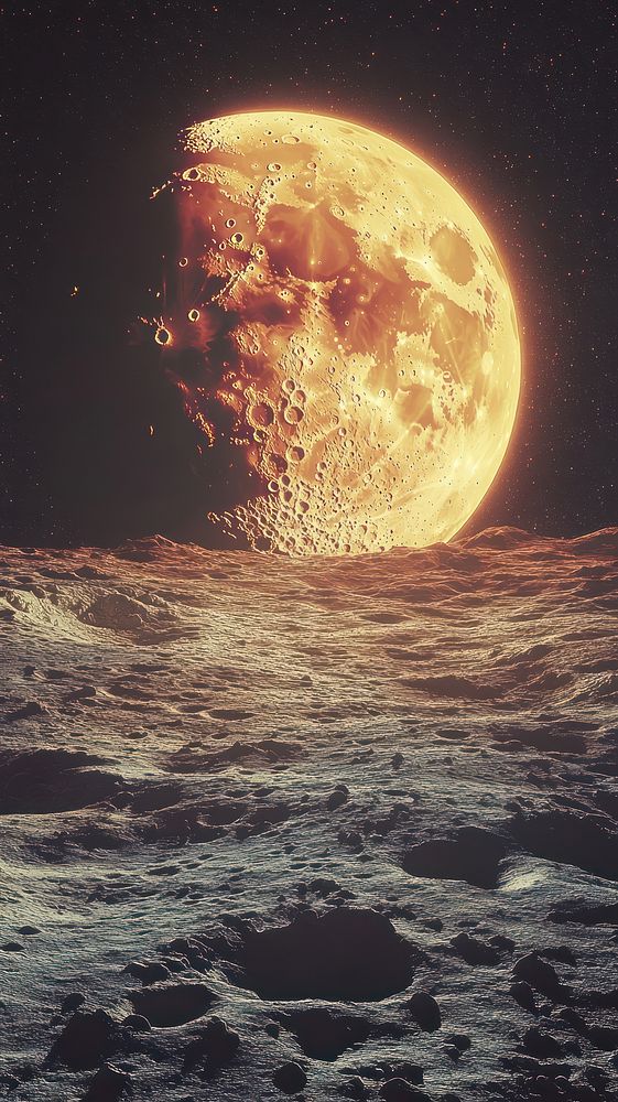 Moon surface illustration astronomy landscape. | Free Photo ...