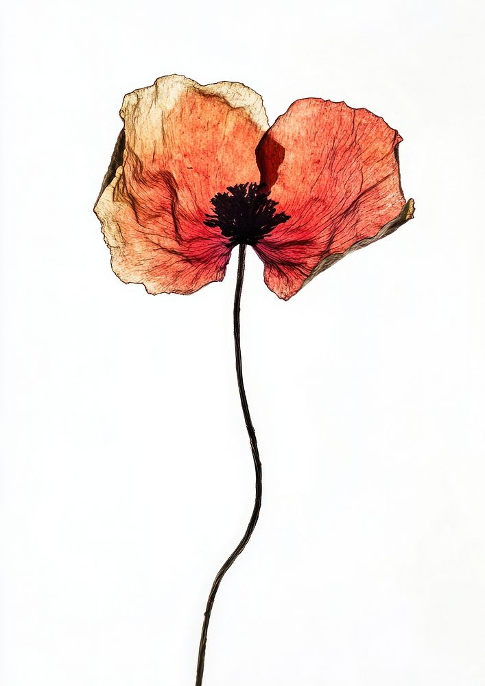 Pressed poppy flower photography botanical. | Free Photo - rawpixel