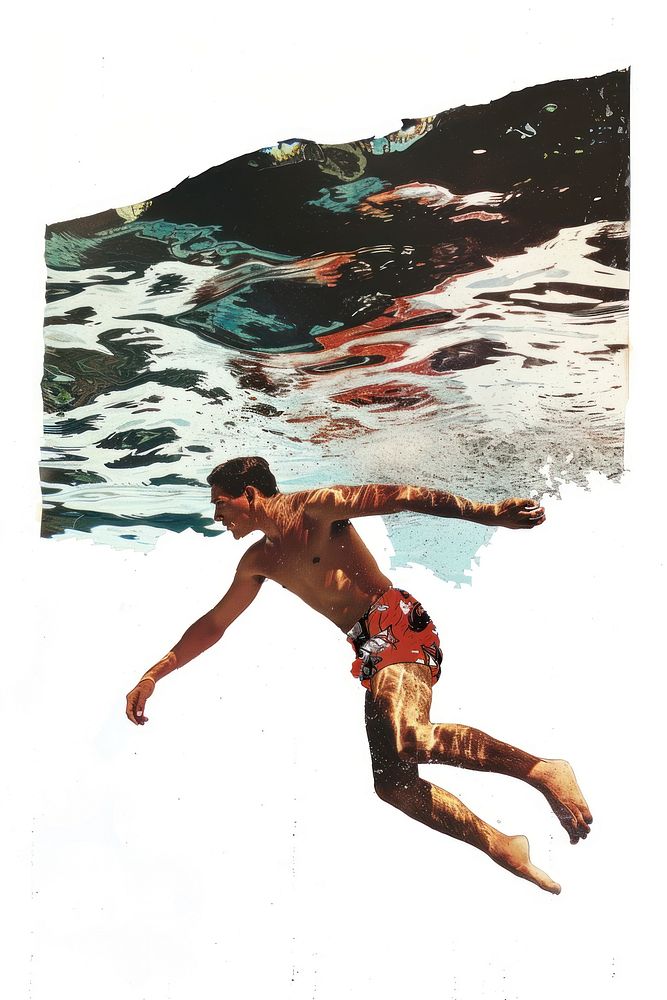 Man swim collage cutouts swimming | Premium Photo Illustration - rawpixel
