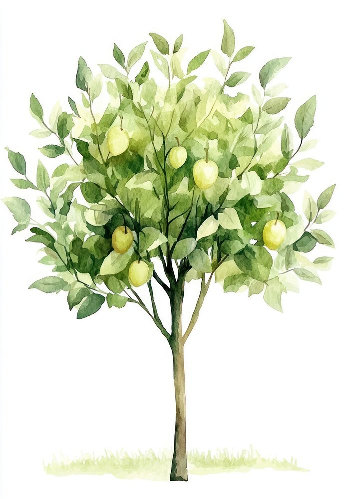 Pear Tree art illustration watercolor. | Free Photo Illustration - rawpixel