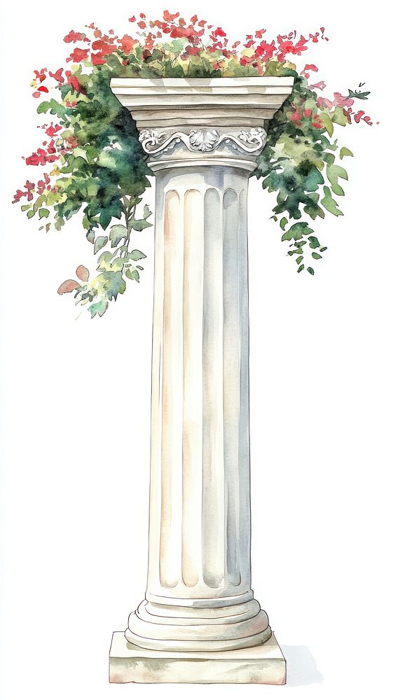Roman pole architecture illustration watercolor. | Free Photo ...