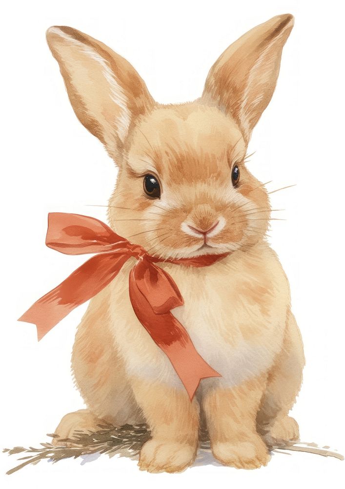 Coquette rabbit illustration watercolor animal. | Free Photo ...