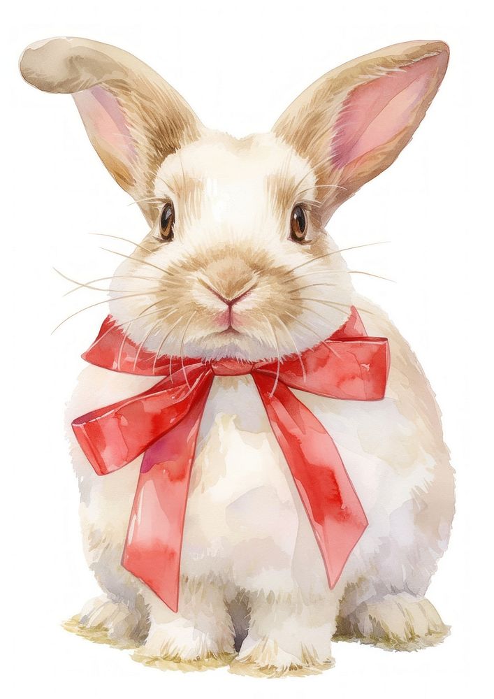 Coquette rabbit illustration watercolor animal. | Free Photo ...