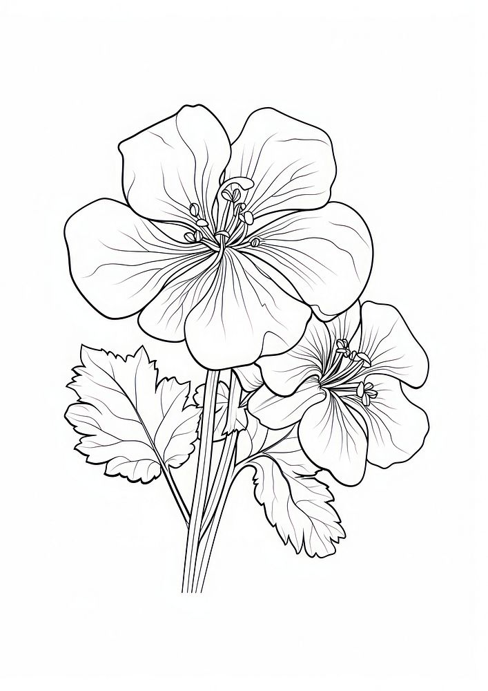 Geranium flower art illustration. | Free Photo Illustration - rawpixel