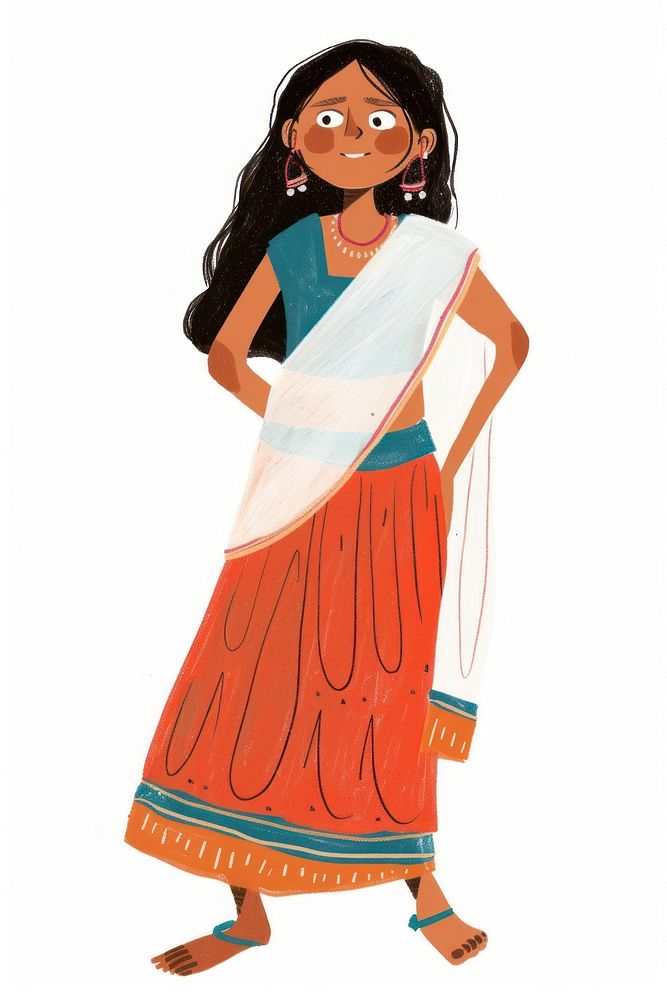 Indian girl illustration indian woman | Free Photo Illustration - rawpixel