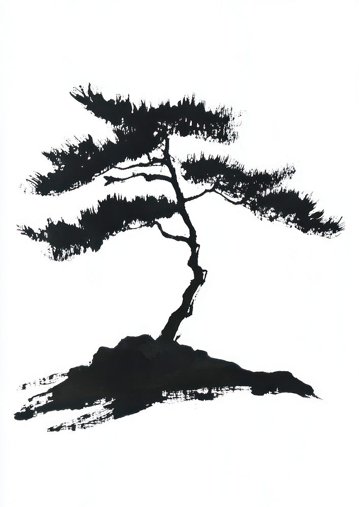 Pine tree stroke black style. | Free Photo Illustration - rawpixel