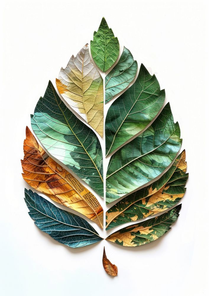 Leaf shape collage cutouts illustration | Free Photo Illustration ...