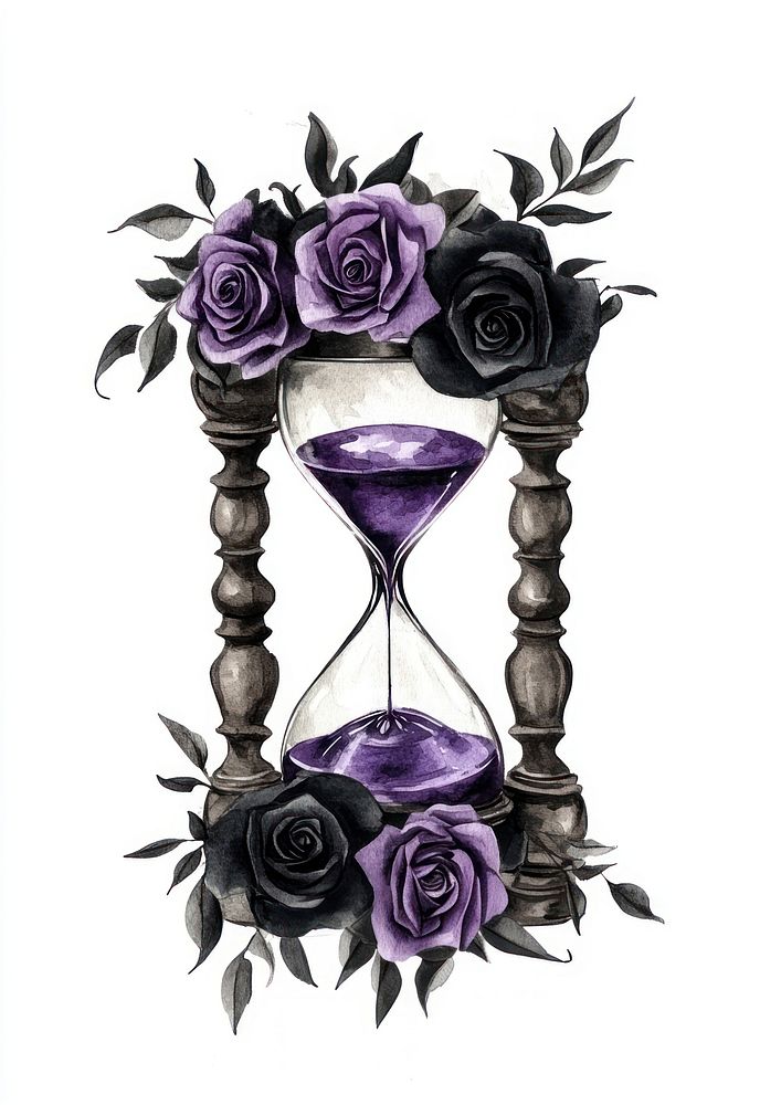 Hourglass hourglass roses illustration. | Free Photo Illustration ...