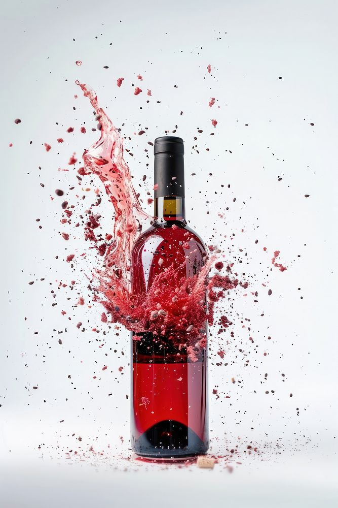 Exploding bottle red wine explosion | Free Photo - rawpixel