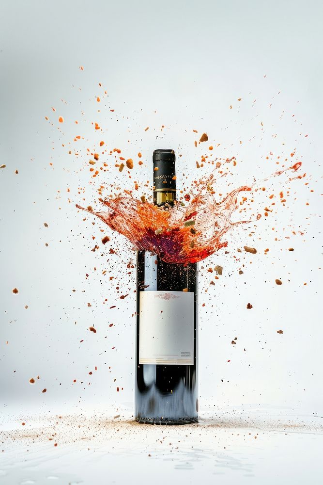 Exploding bottle red wine explosion | Free Photo - rawpixel