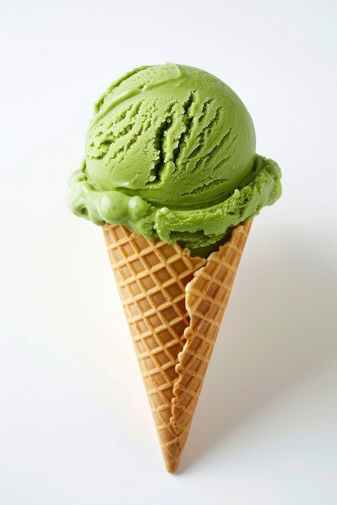 Matcha ice-cream cone dessert green | Free Photo - rawpixel