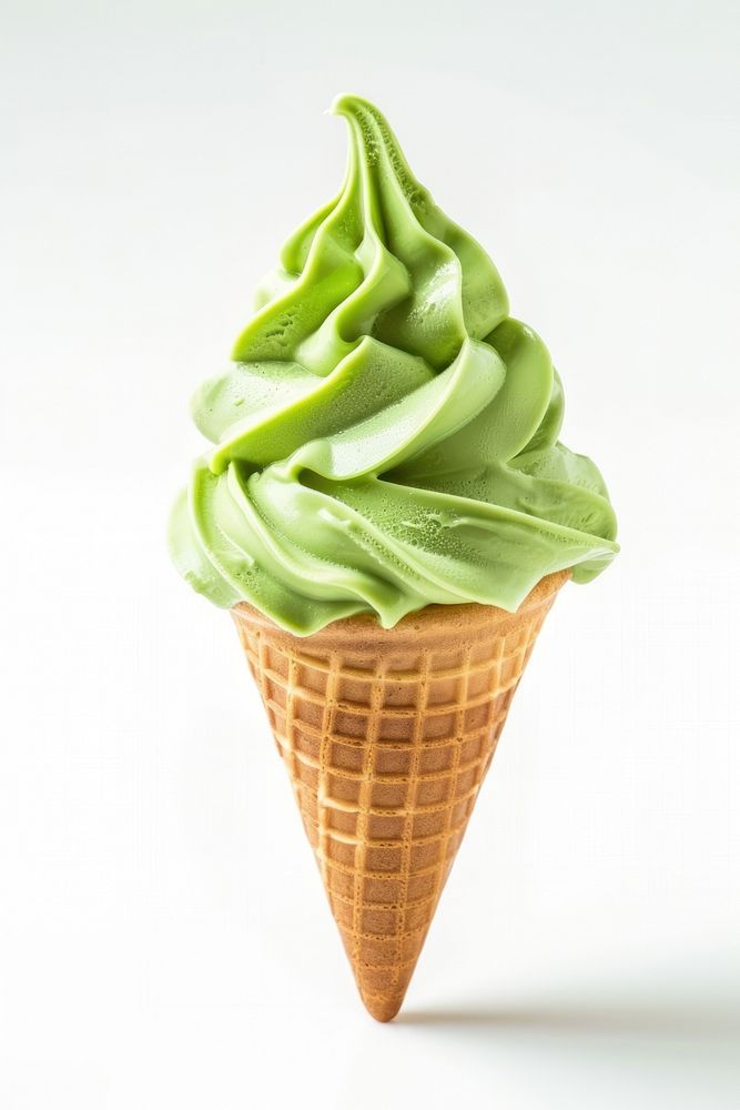 Matcha ice-cream cone dessert green | Free Photo - rawpixel