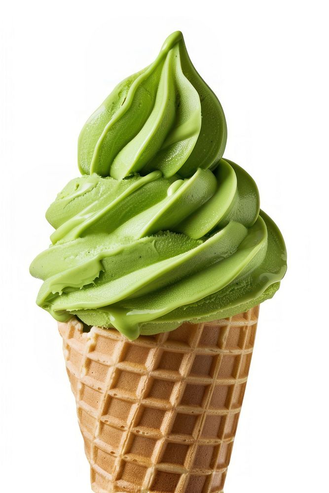 Matcha ice-cream cone dessert green | Free Photo - rawpixel