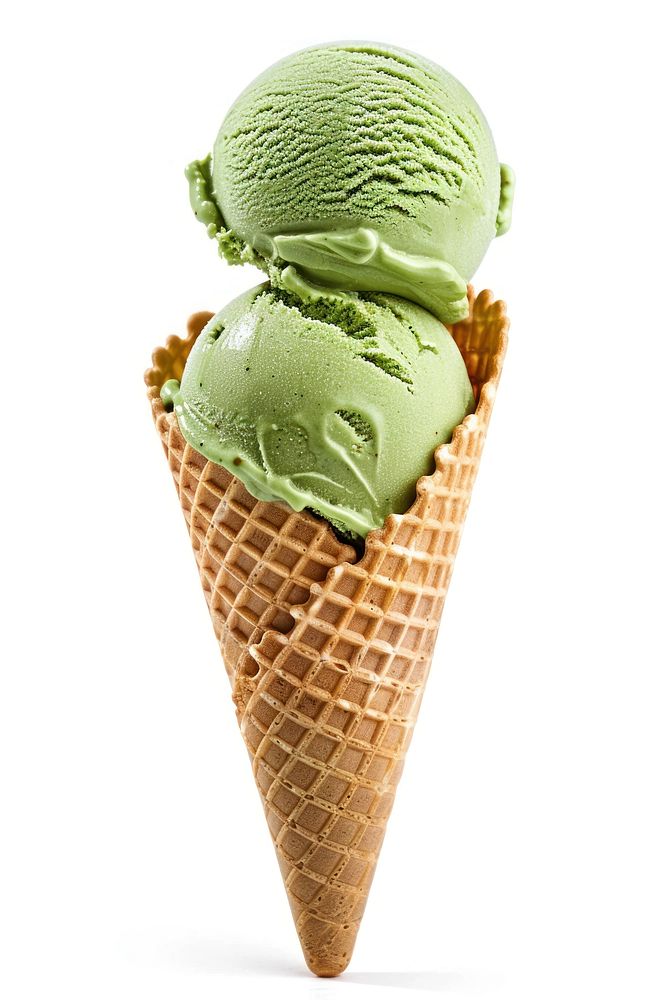 Matcha ice-cream cone dessert green | Free Photo - rawpixel