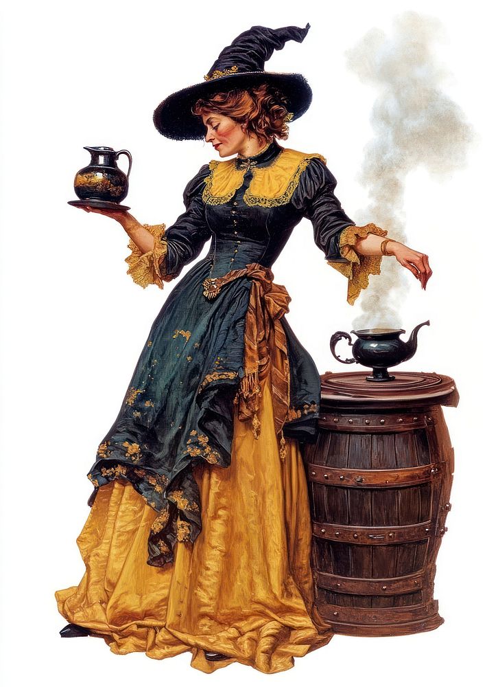 witch brewing potion costume vintage | Premium Photo - rawpixel
