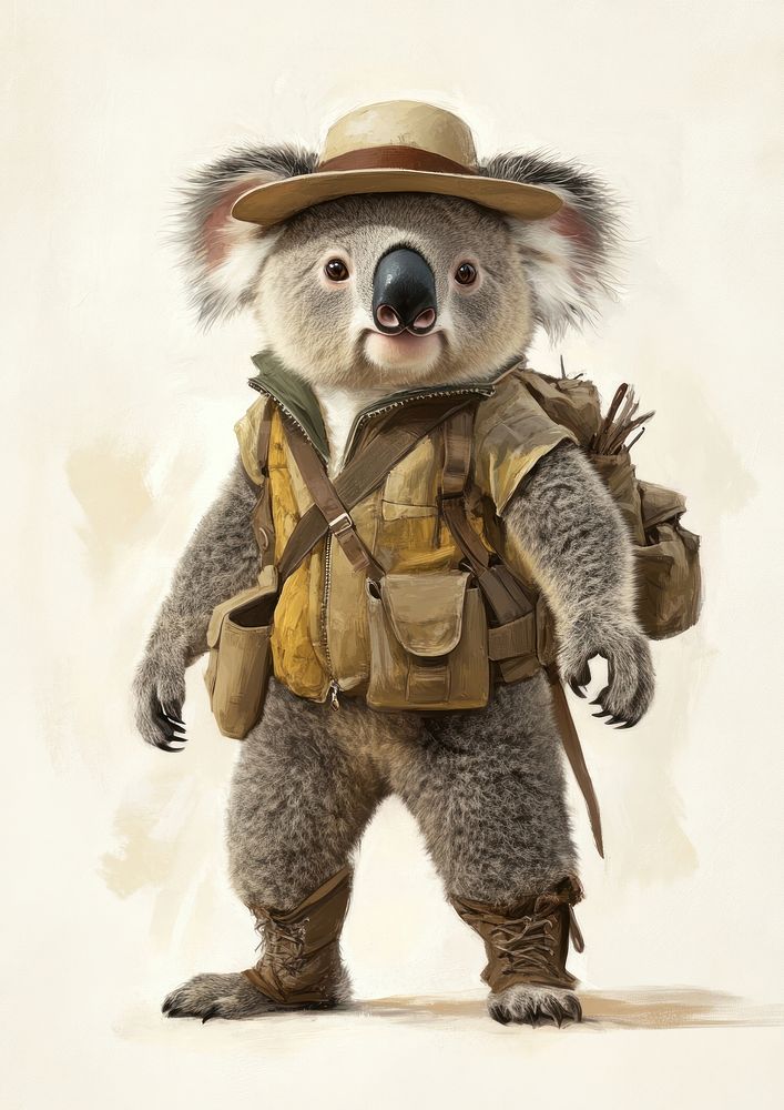 Koala an Australian bushman outfit | Free Photo Illustration - rawpixel