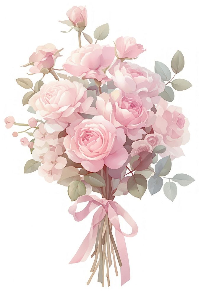 Coquette rose bouquet roses illustration | Free Photo Illustration - rawpixel