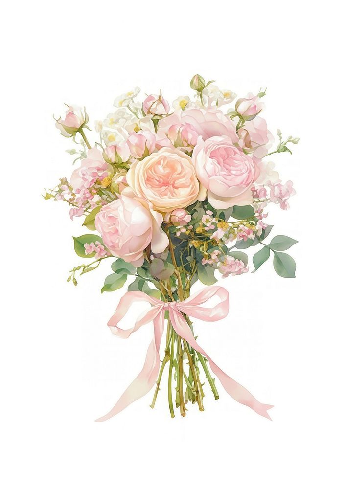 Coquette rose bouquet roses illustration | Free Photo Illustration - rawpixel