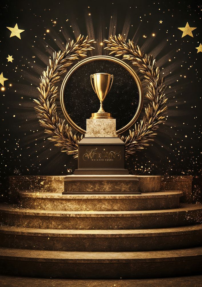 Awards ceremony trophy laurel wreath. | Premium Photo - rawpixel