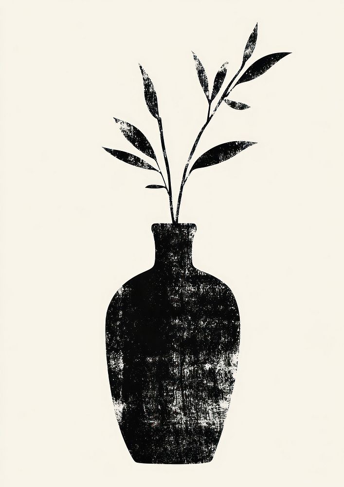 Vase simple black art. | Free Photo Illustration - rawpixel