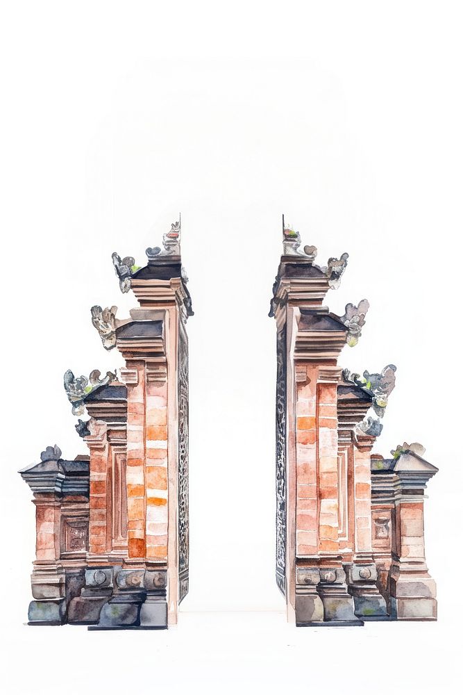 Handara Gate Bali architecture illustration | Free Photo Illustration ...