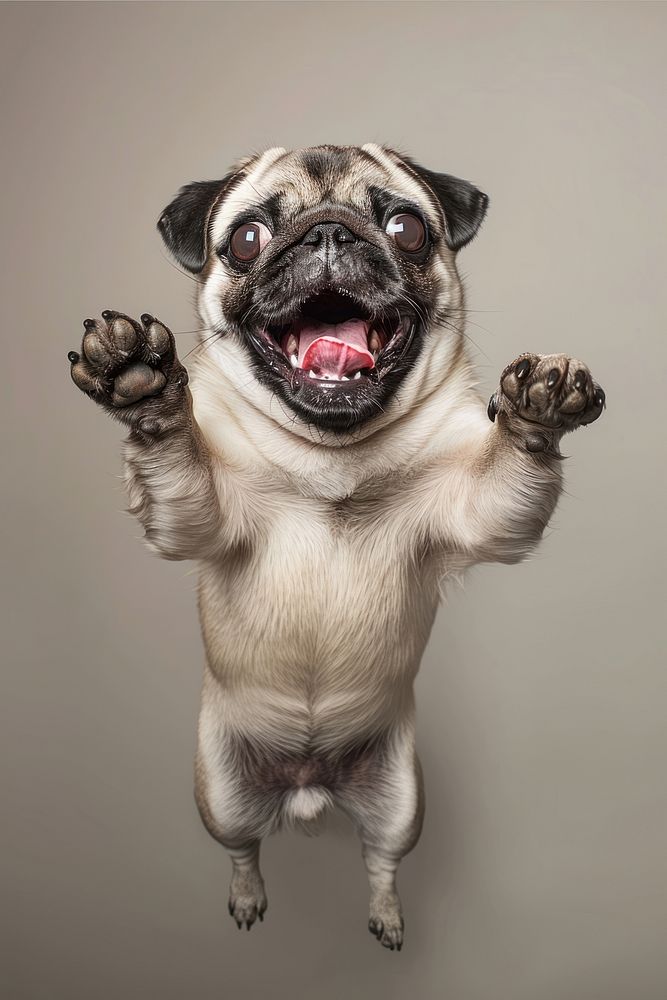 Pug dog is jumping pug | Free Photo - rawpixel