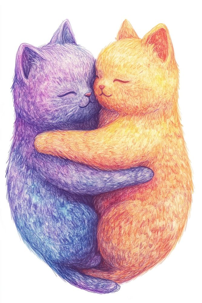 Couple animal hugging animals illustration | Free Photo Illustration ...