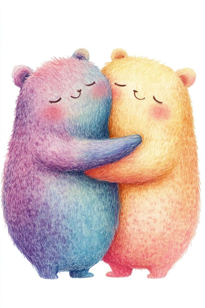 Couple animal hugging animals illustration | Free Photo Illustration ...