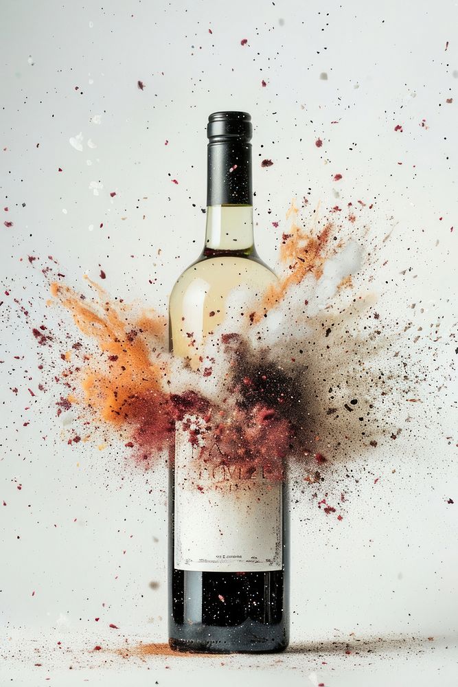 Exploding bottle white wine explosion | Free Photo - rawpixel