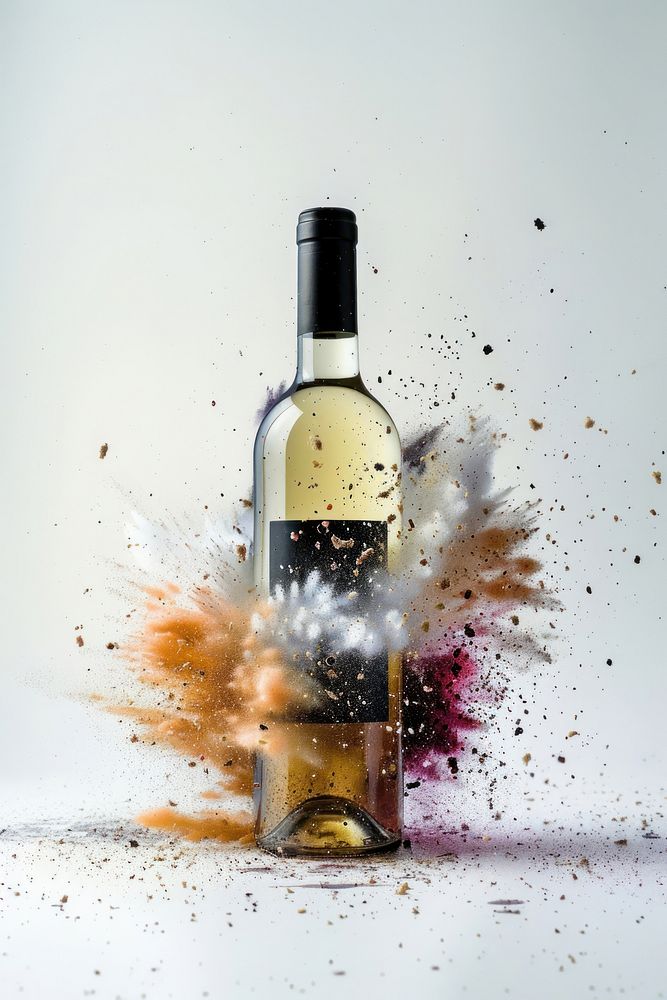 Exploding bottle white wine explosion | Free Photo - rawpixel